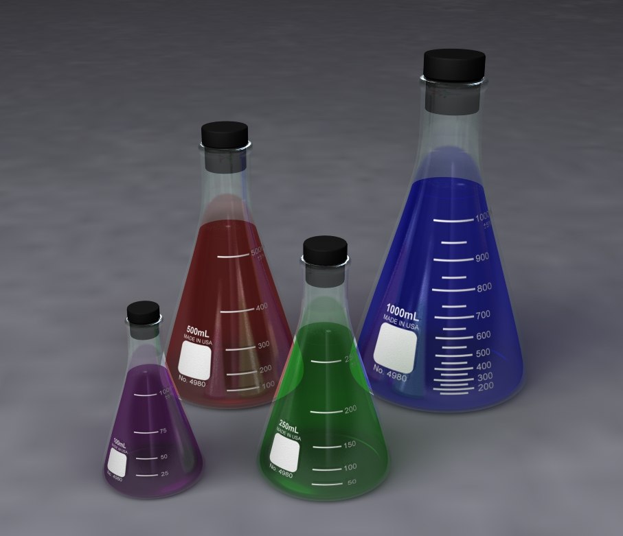 erlenmeyer flasks - 100ml 3d model